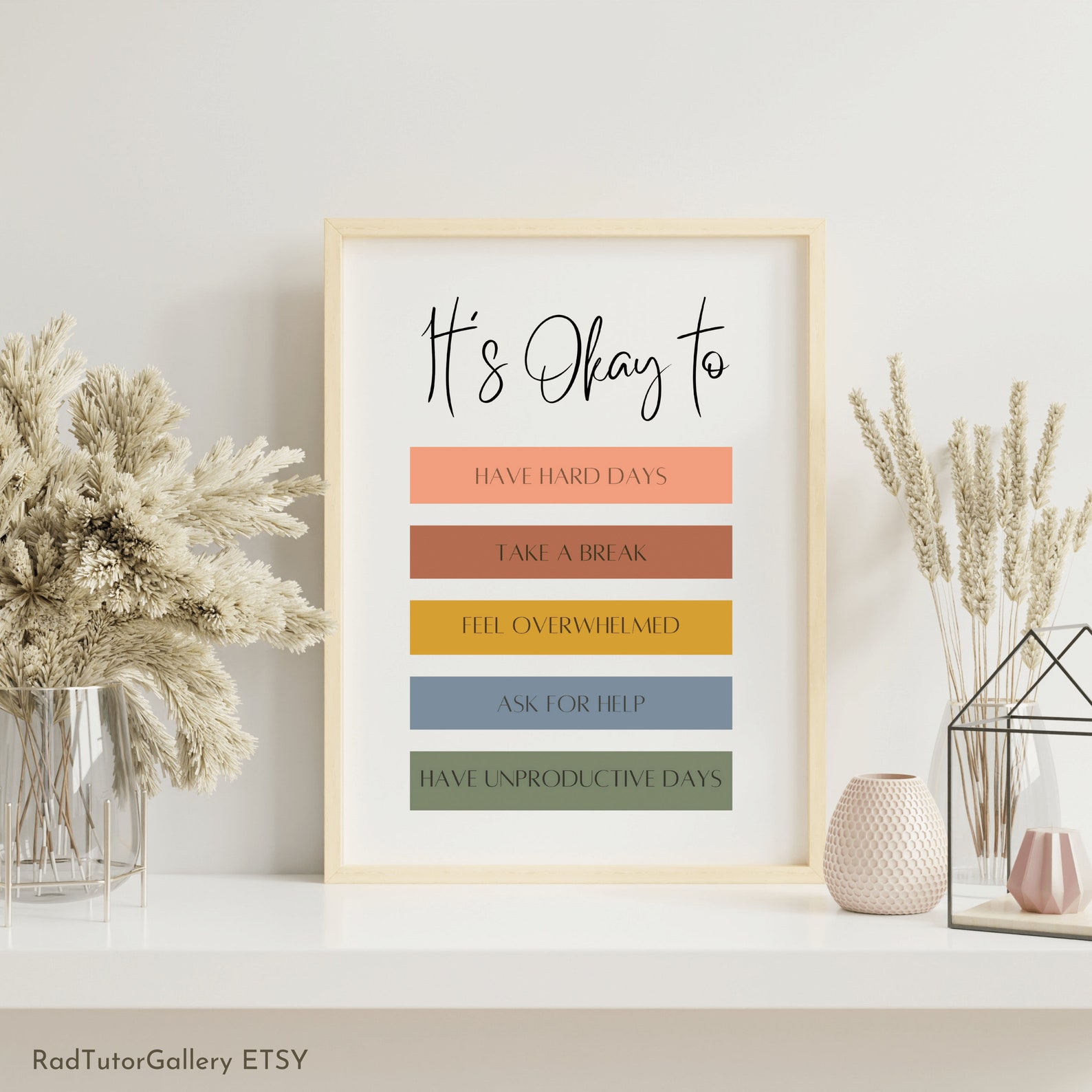 It's Okay Wall Art, Boho Classroom Decor, Classroom Poster, Classroom ...