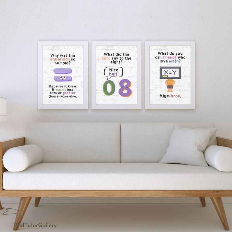 Math Jokes and Puns Posters, Math Classroom Poster, Mathematics Class ...