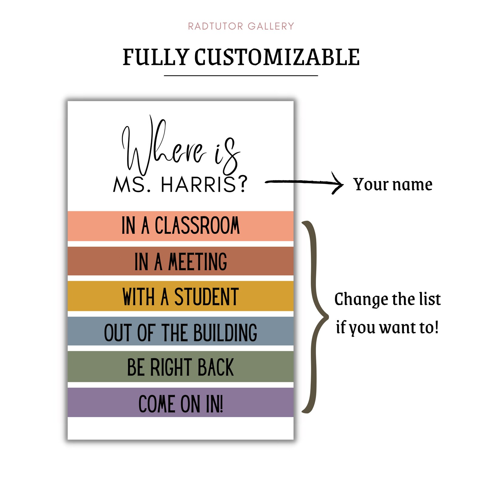 Personalized School Counselor Door Sign, Customized Where is the School ...