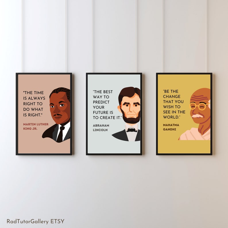 Historical Figures Wall Art Famous Inspirational Quotes - Etsy