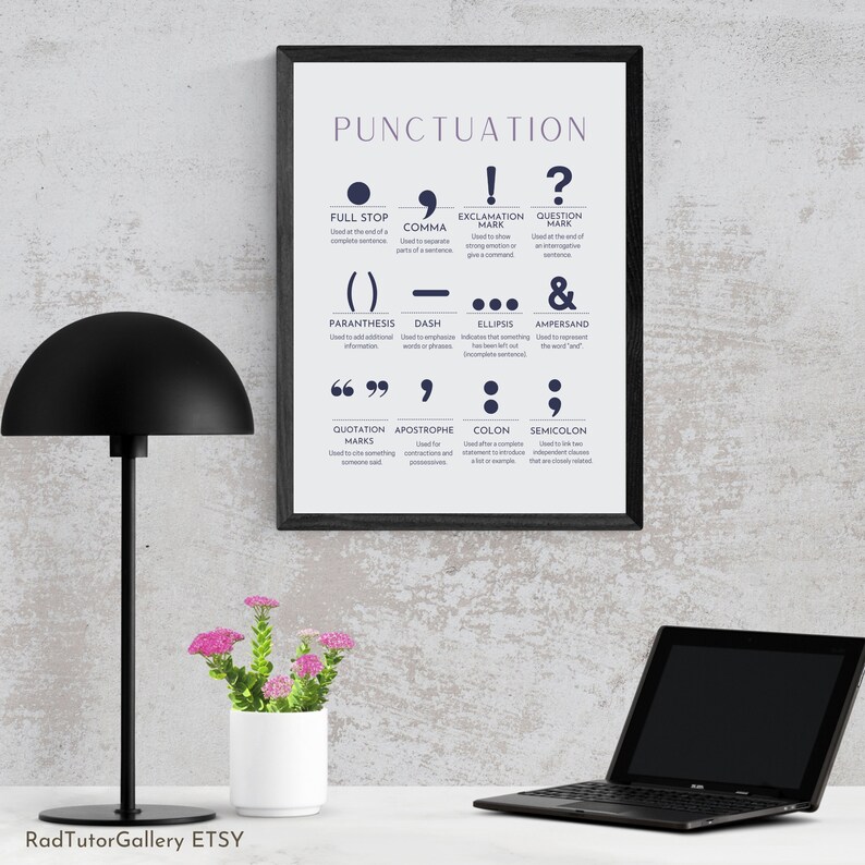 Punctuation English Classroom Poster Boho Classroom Decor - Etsy