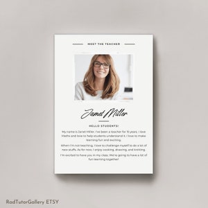 Simple Meet the Teacher Editable Template, Black and White Elegant Meet ...