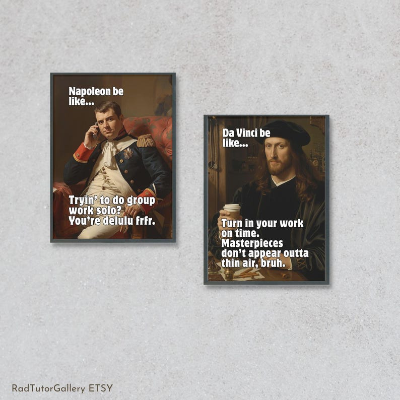 Funny Classroom Poster, Historical Figures Cringey Class Rules ...