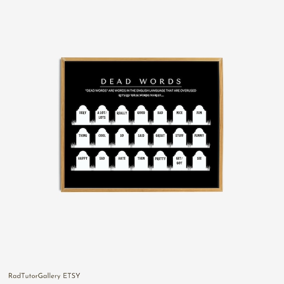 Dead Words Wall Art Gothic English Class Decor Dead Words - Etsy