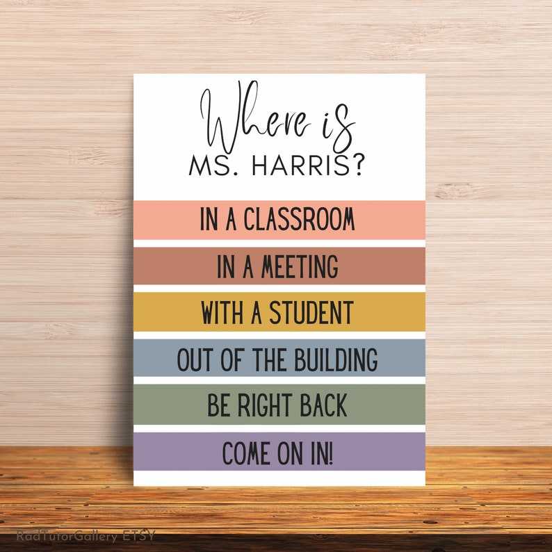 Personalized School Counselor Door Sign, Customized Where is the School ...