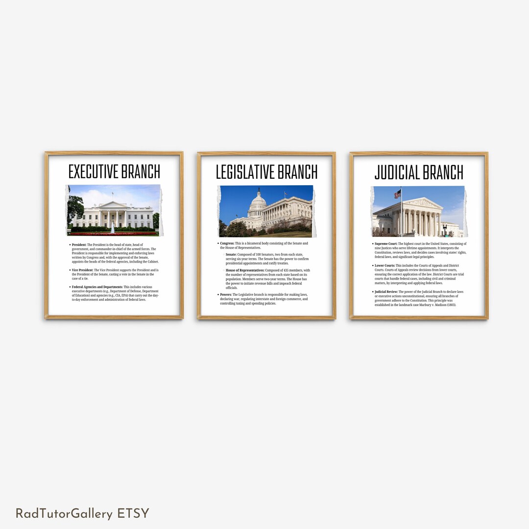 US Government Branches Posters, History Classroom Posters, American ...