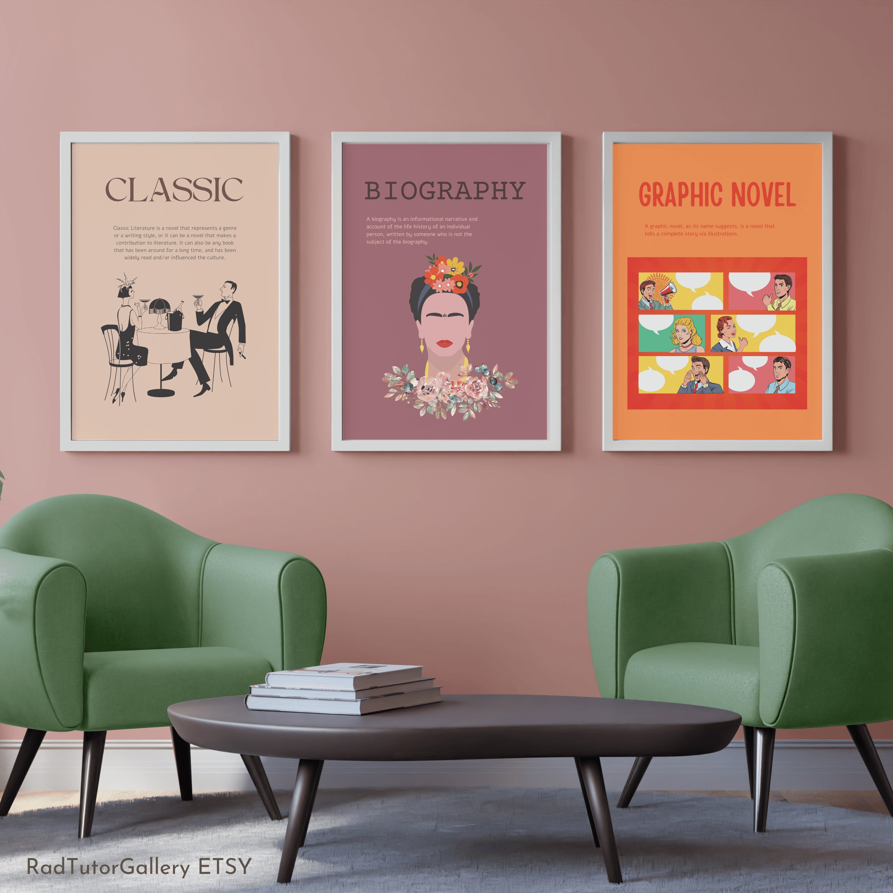 Literary Genre Posters Set of 10, Fiction Genres, Novel Genres Poster ...
