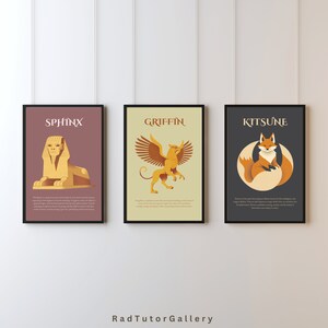 Mythical Creatures Gallery Wall Art, Popular Mythologies Posters, Myths ...