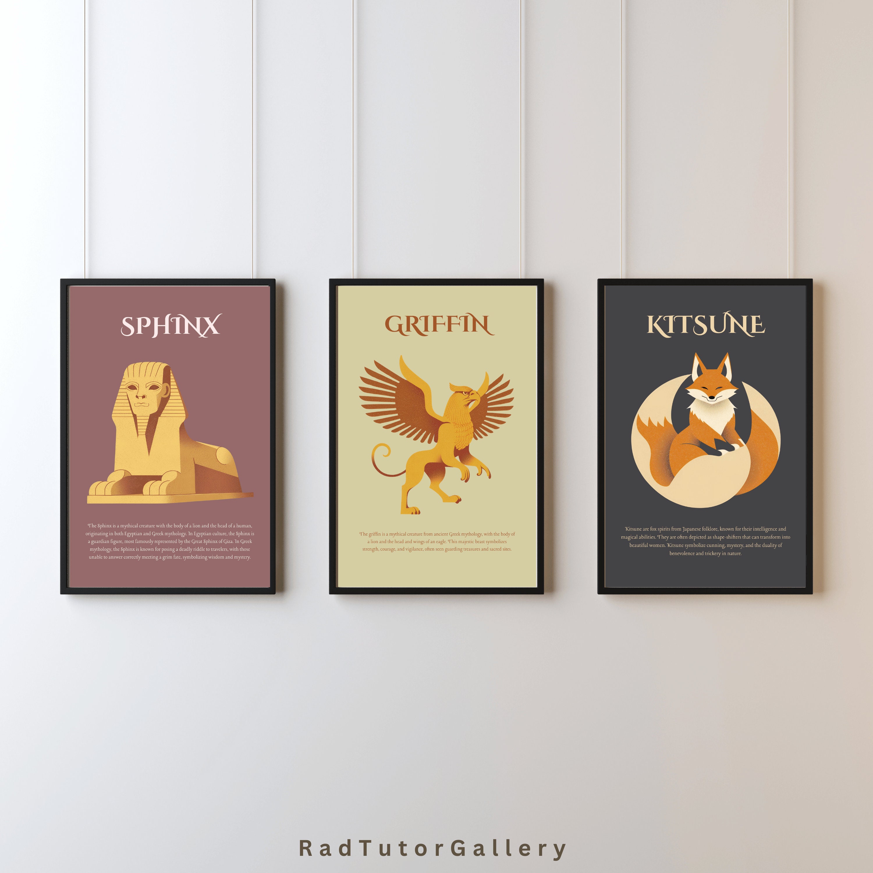 Mythical Creatures Gallery Wall Art, Popular Mythologies Posters, Myths ...