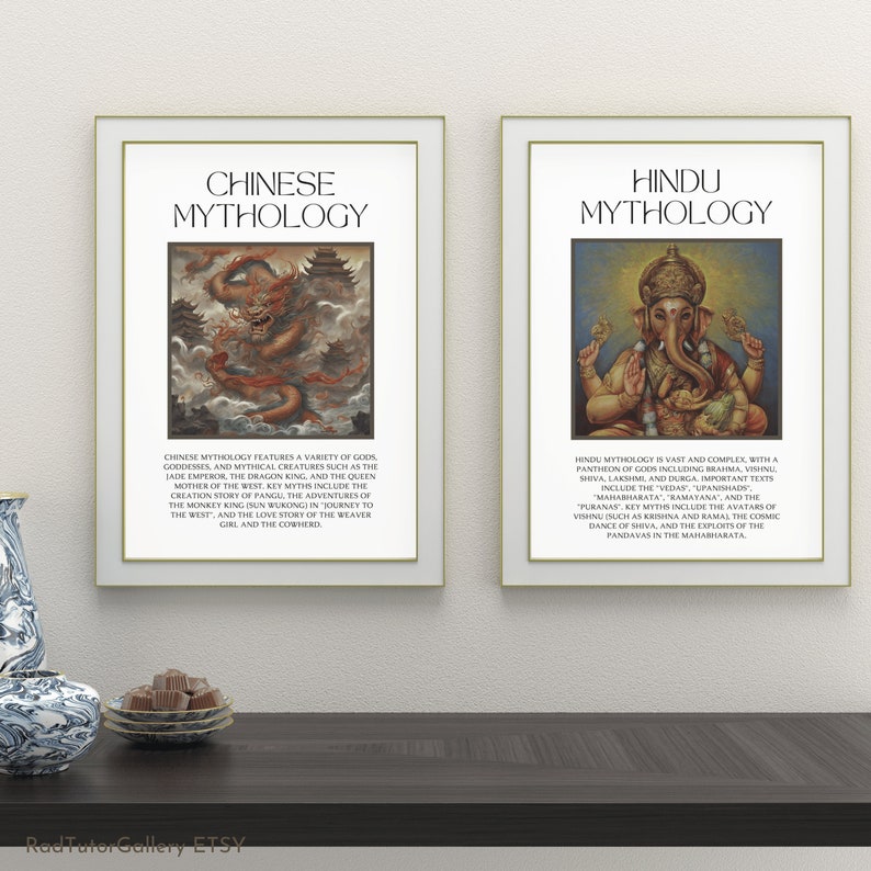 Popular Mythologies Posters, Myths and Legends Gift, Mythology Wall ...