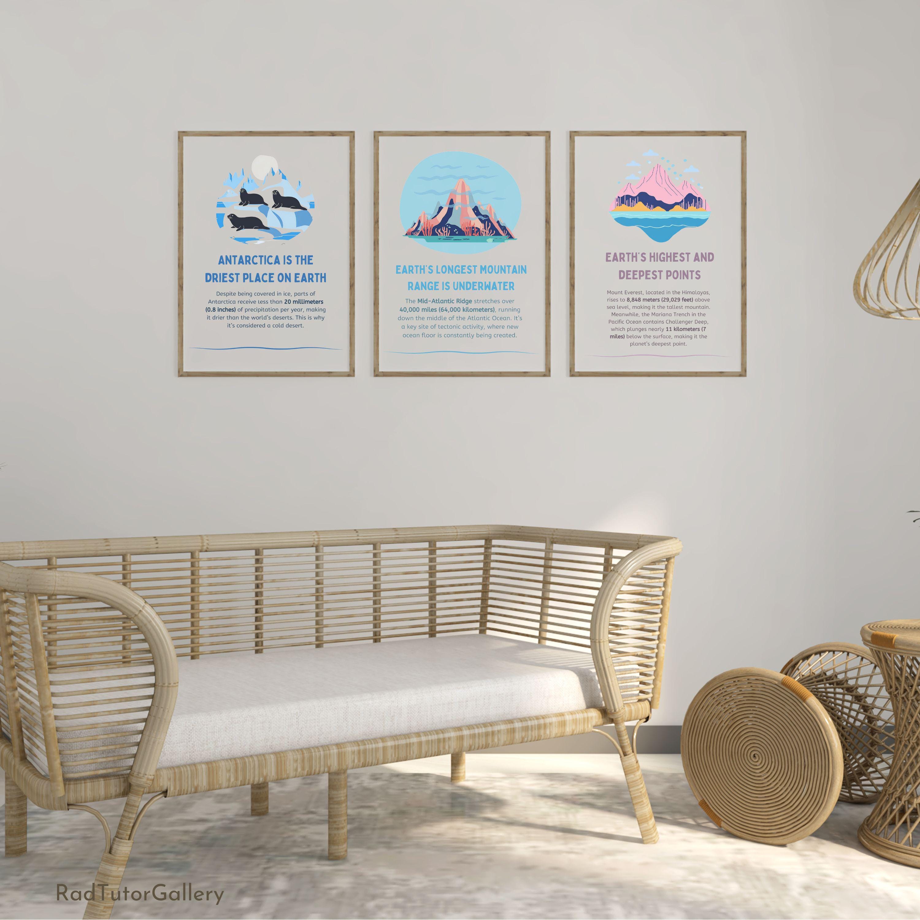 Earth Facts Posters, High School Science, Science Classroom Decor ...