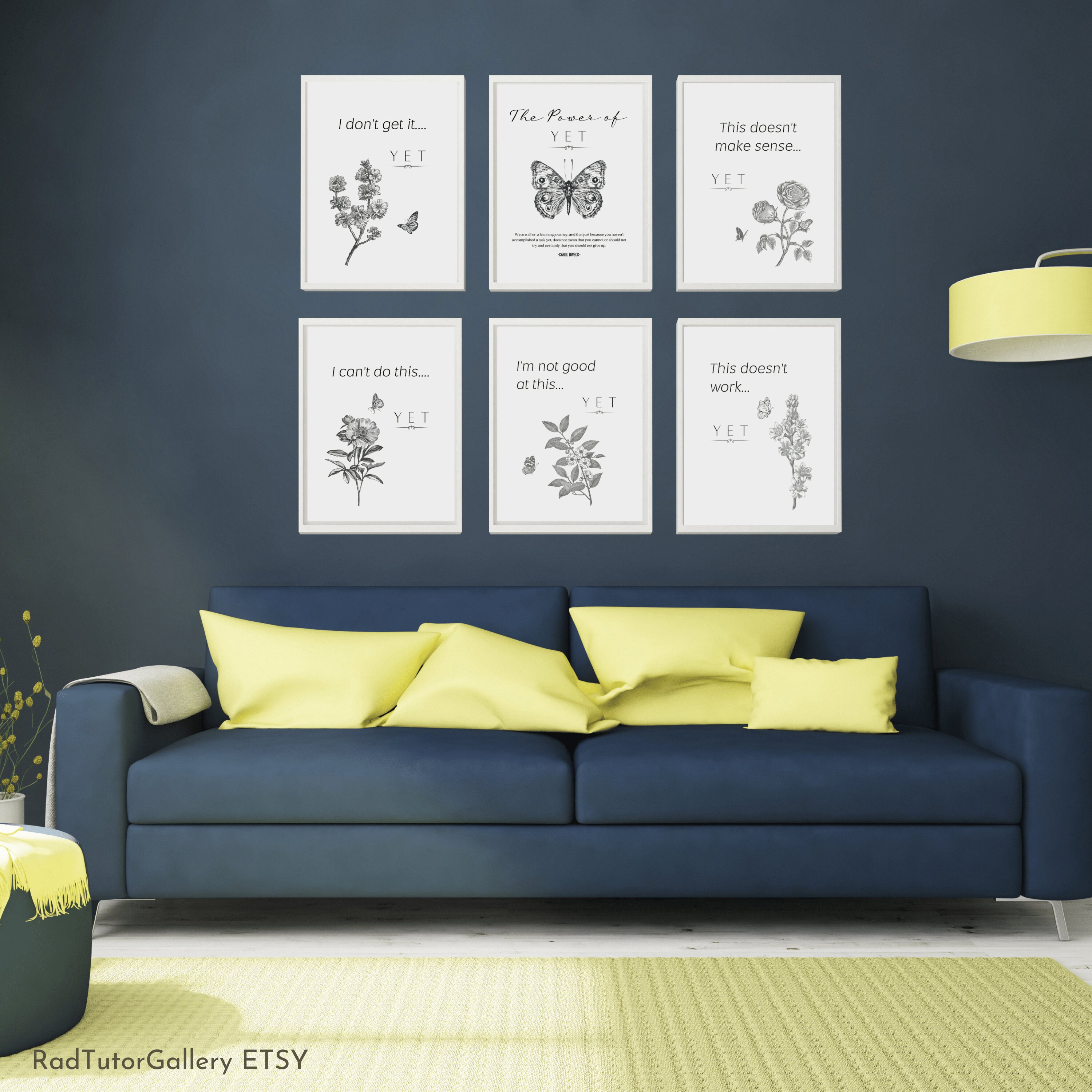 Power of yet Posters Set of 6 Growth Mindset Digital - Etsy