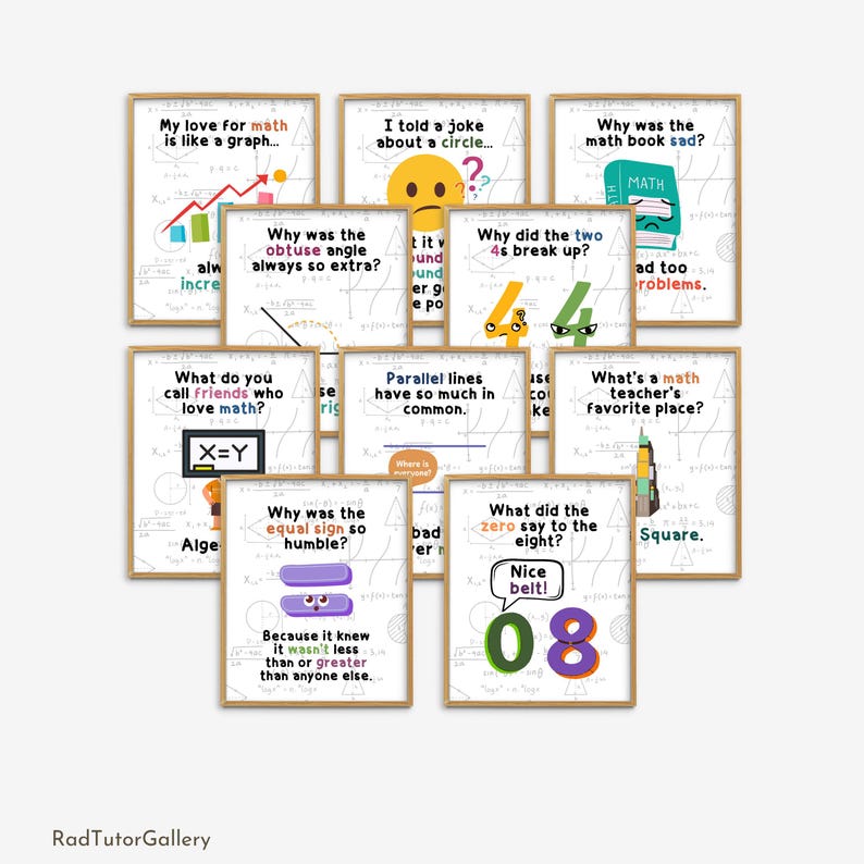 Math Jokes and Puns Posters, Math Classroom Poster, Mathematics Class ...