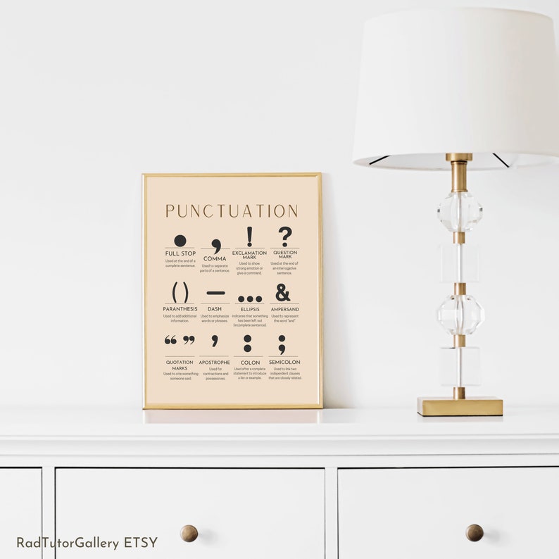 Punctuation English Classroom Decor Trendy Boho Classroom - Etsy UK