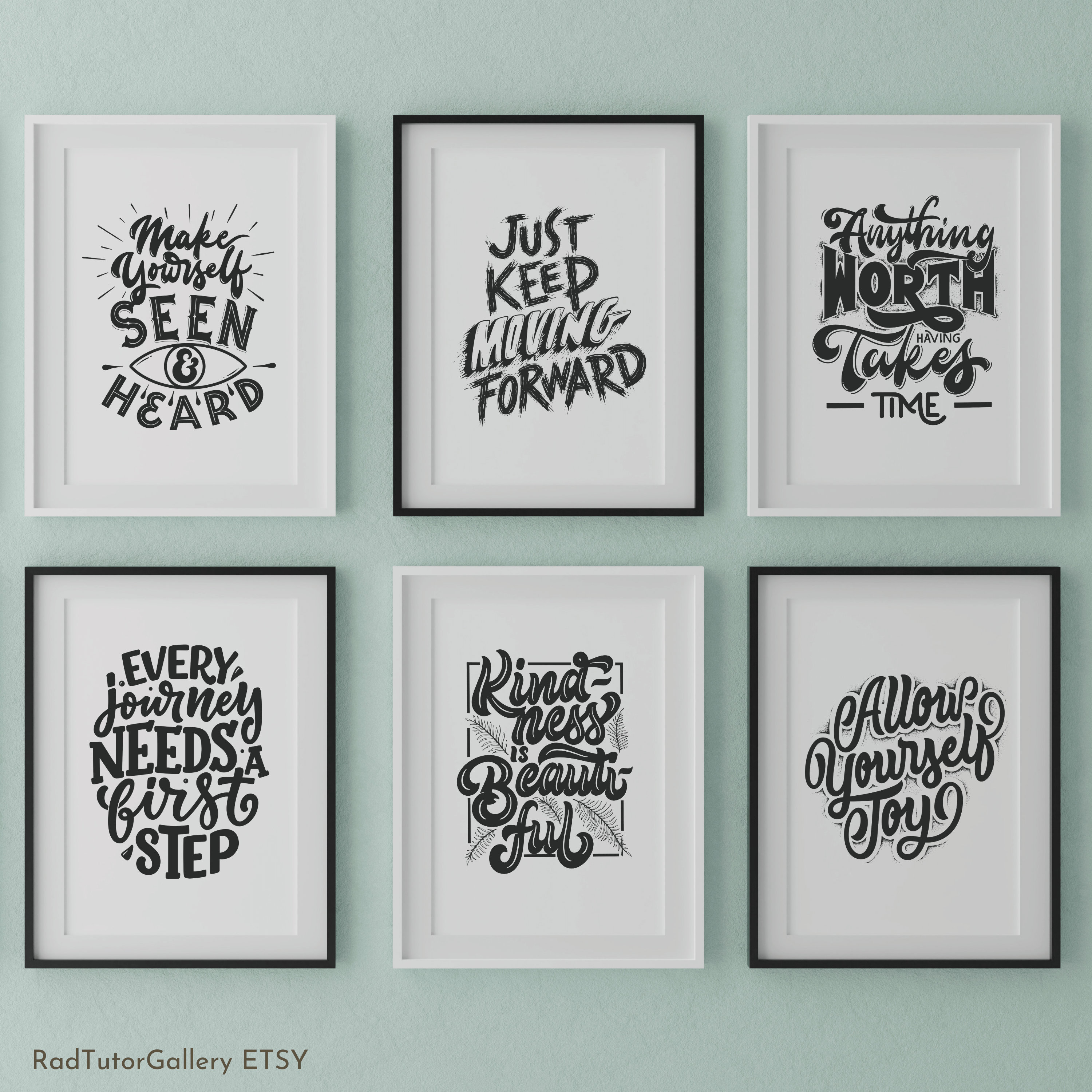 Growth Mindset Class Posters Set of 6, Classroom Printable Quotes ...