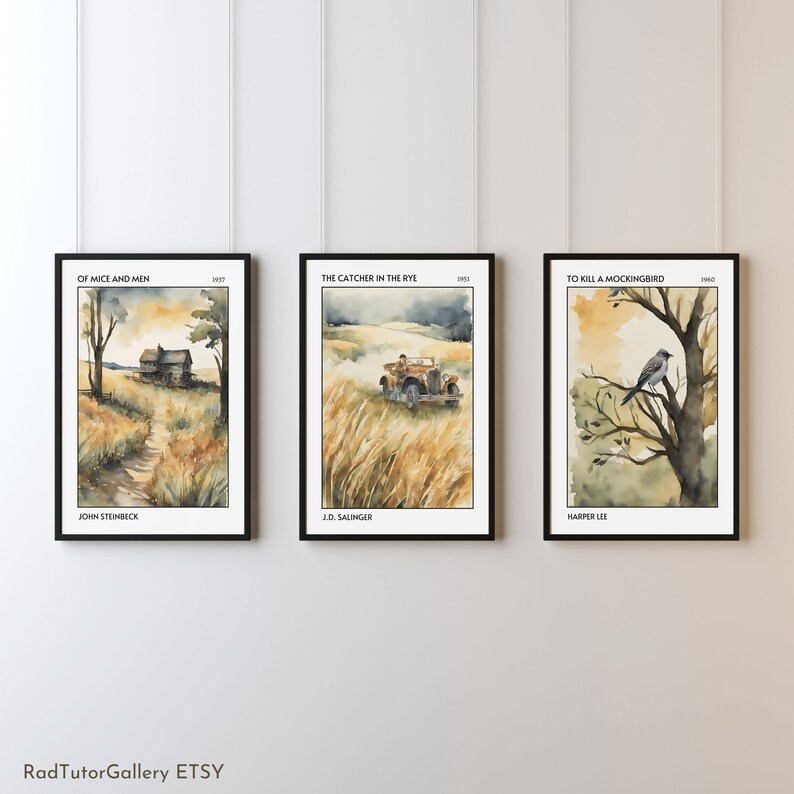 Popular Books Cover Watercolor, Classic Literature Posters, Bookish ...