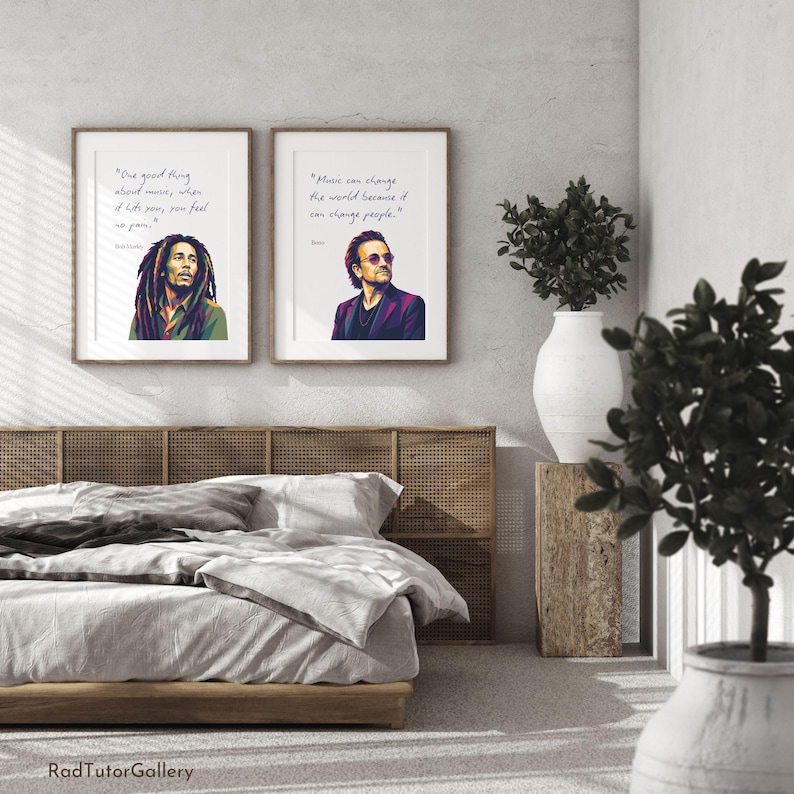 Famous Music Quotes Wall Art Set, Music Classroom Poster, Music Poster ...