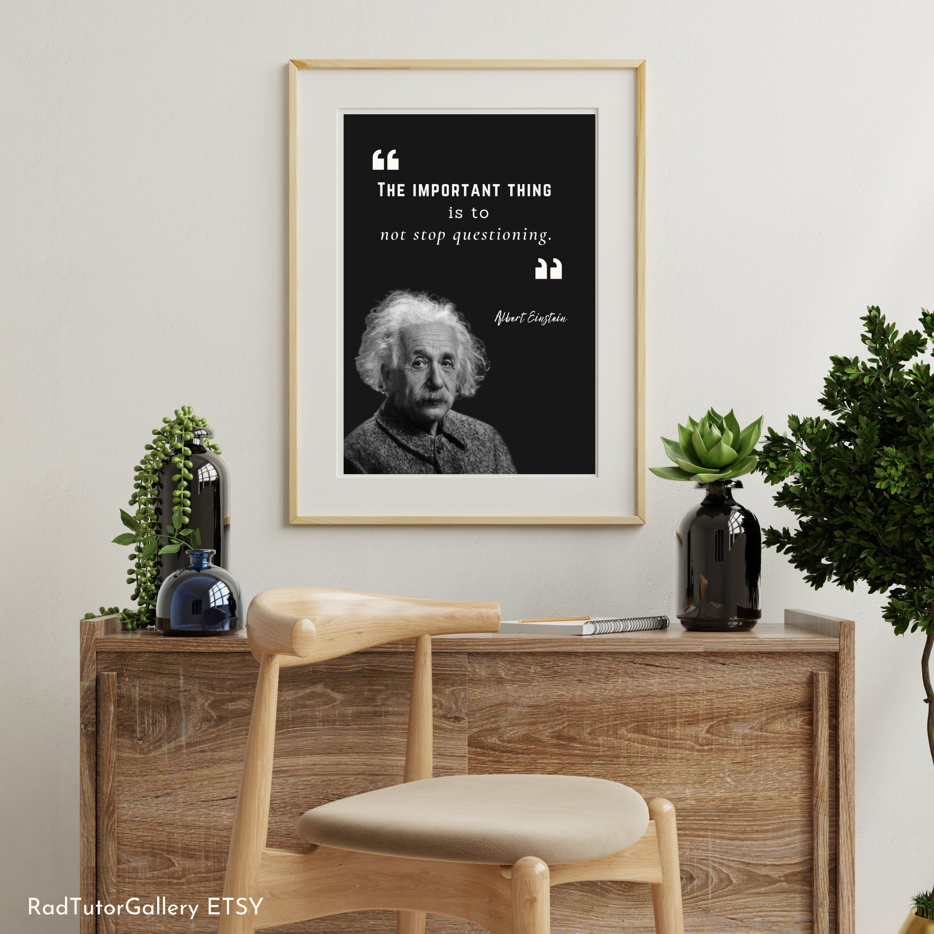Einstein Quote Wall Art, Science Classroom Decor, Science Art Printable ...