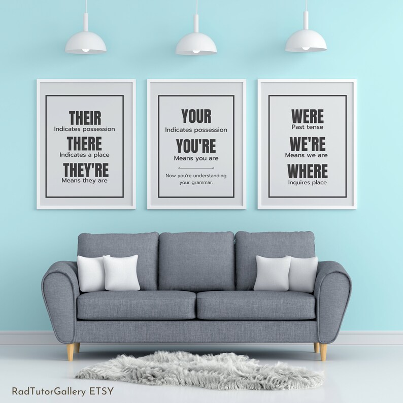 Grammar Errors Wall Art Funny English Classroom Decor | Etsy