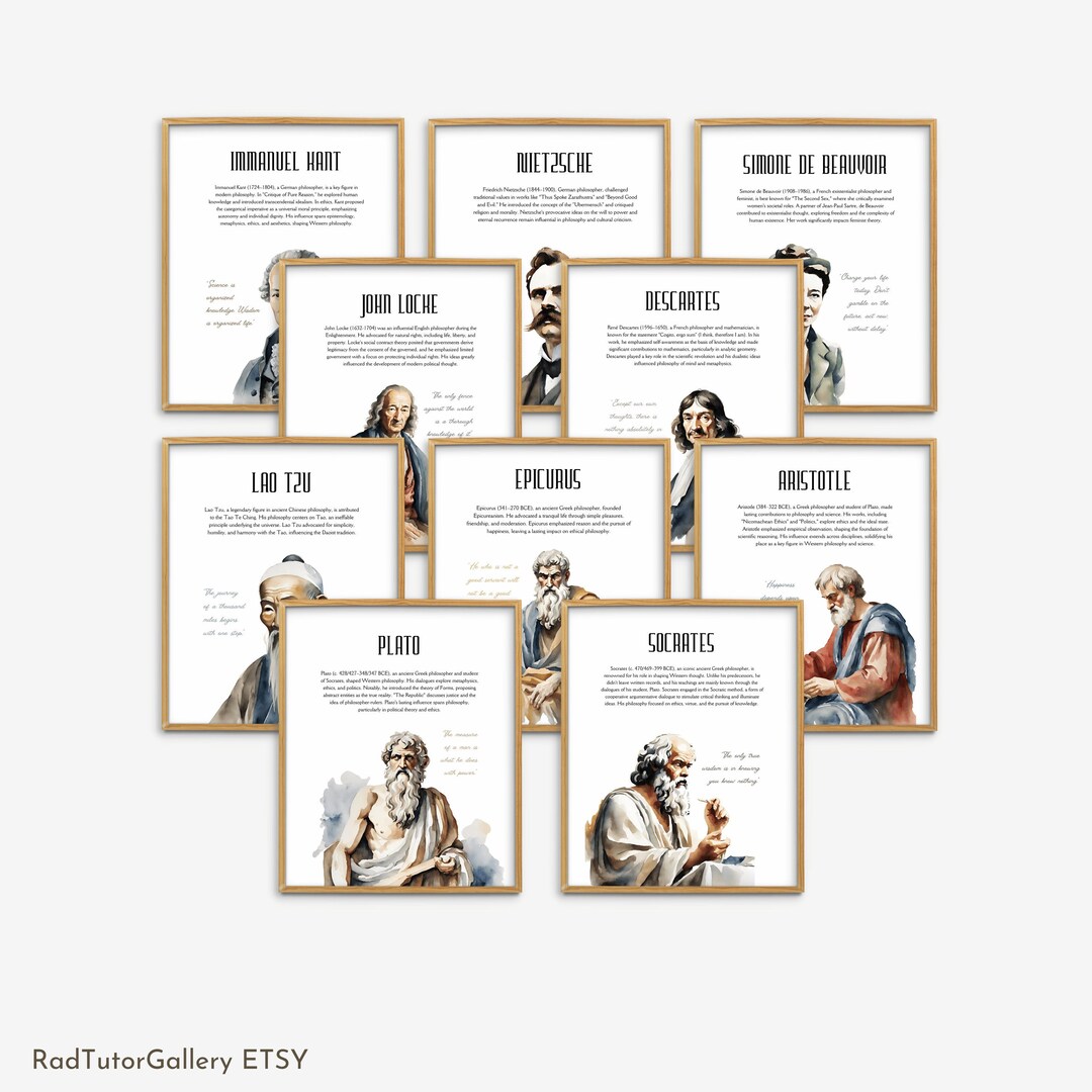 Famous Philosophers, Historical Figures Wall Art, Inspirational Quotes ...
