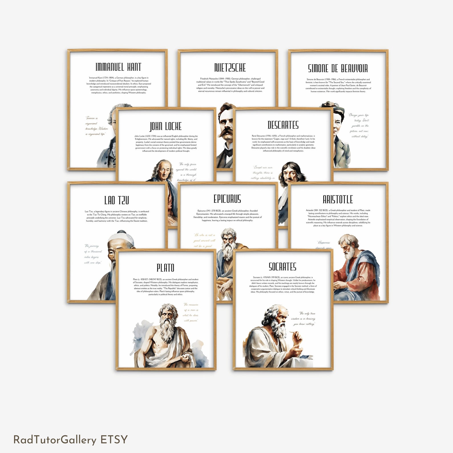 Famous Philosophers, Historical Figures Wall Art, Inspirational Quotes ...