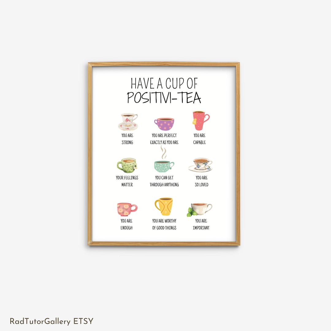 Positivi-tea Positivity Self Affirmation Digital Print Self Empowerment ...
