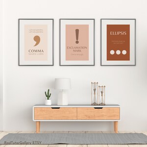Funny Punctuation Classroom Posters, Boho Classroom Decor, English ...