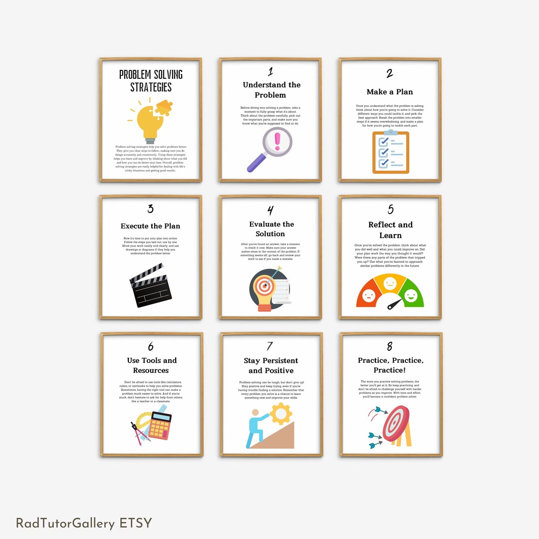 Problem Solving Skills Strategies, Inspirational Posters, Classroom ...
