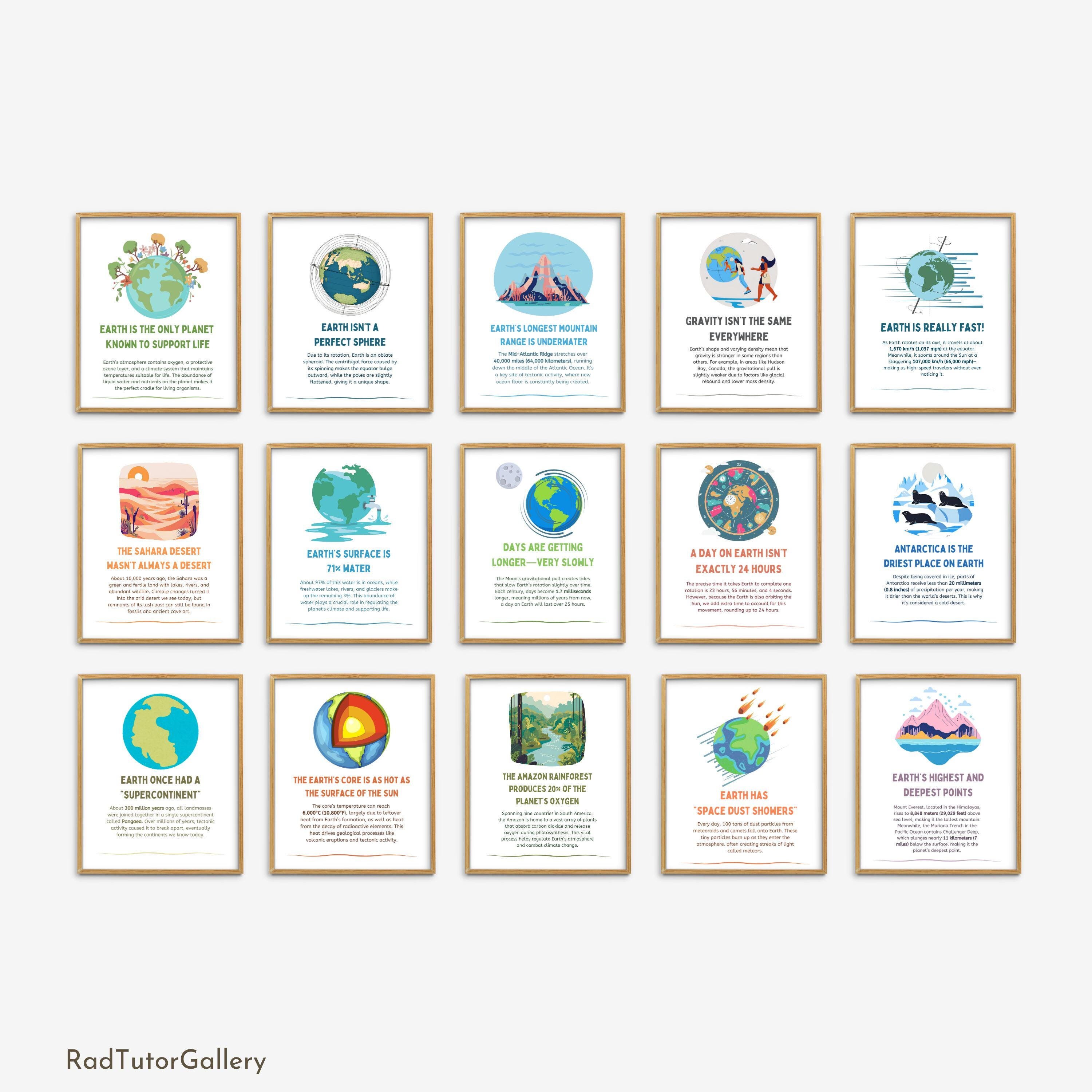 Earth Facts Posters, High School Science, Science Classroom Decor ...