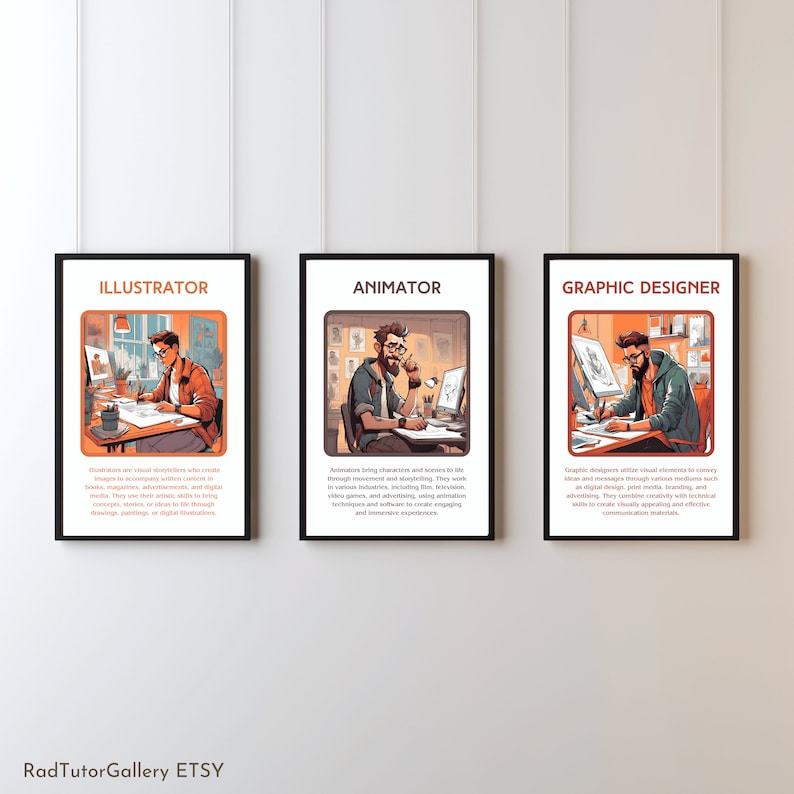Art Careers Posters Sets of 10, Classroom Decor Bundle, Art Teacher ...