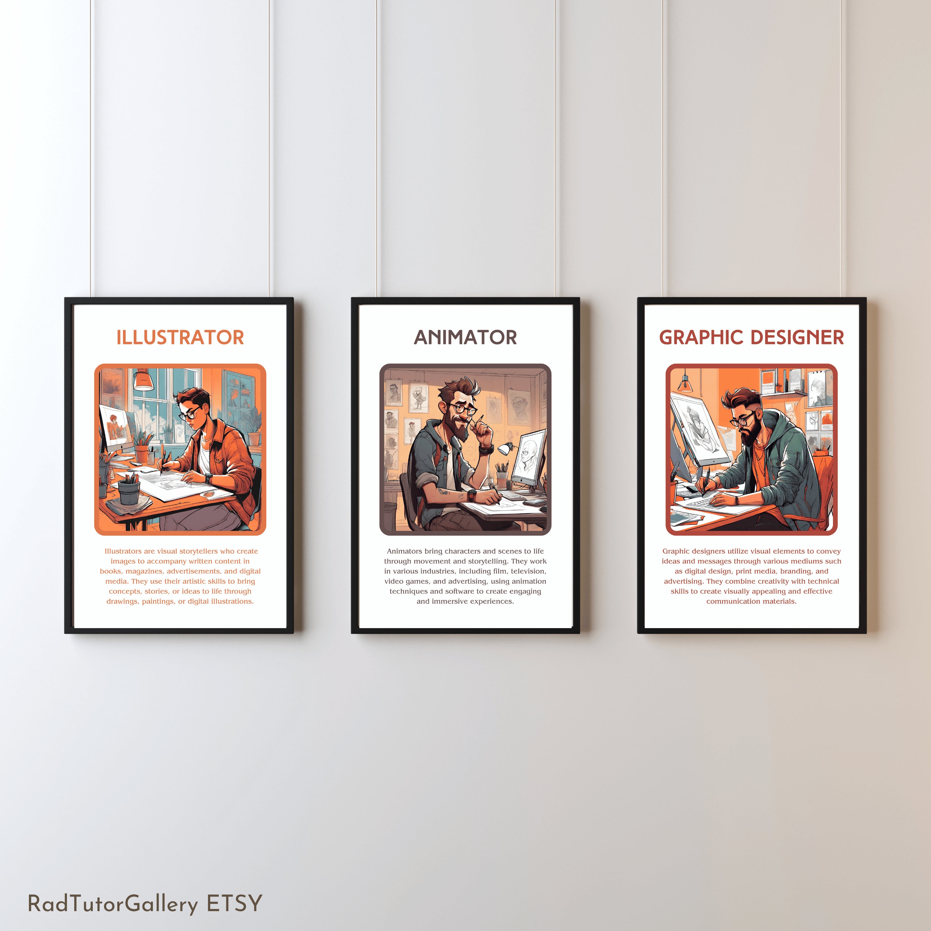 Art Careers Posters Sets of 10, Classroom Decor Bundle, Art Teacher ...