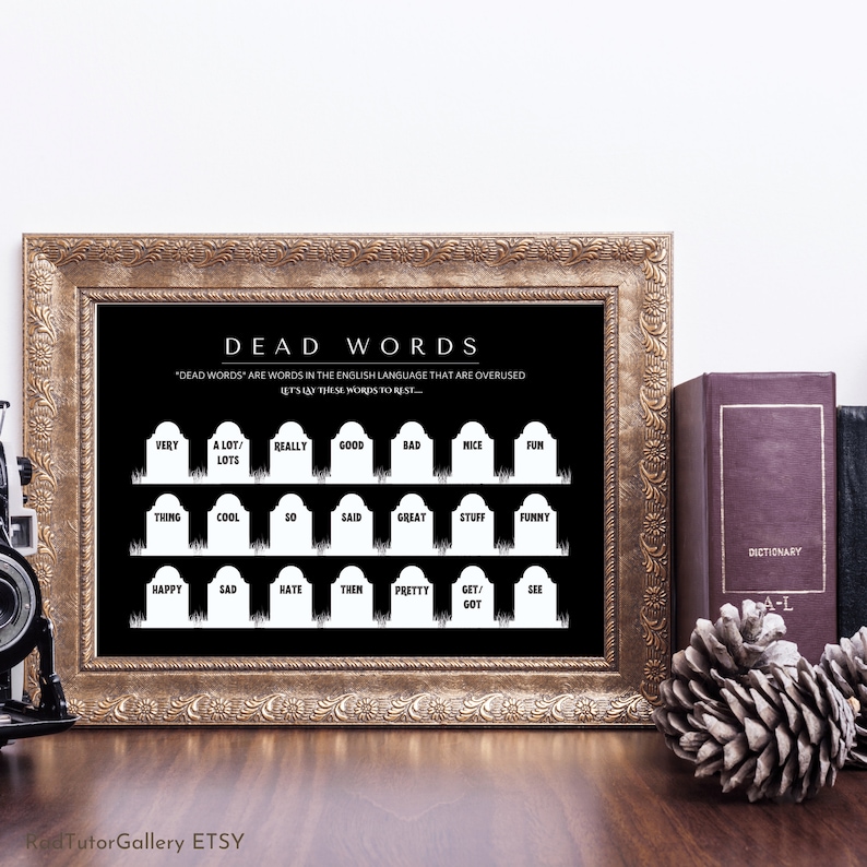 Dead Words Wall Art Gothic English Class Decor Dead Words - Etsy