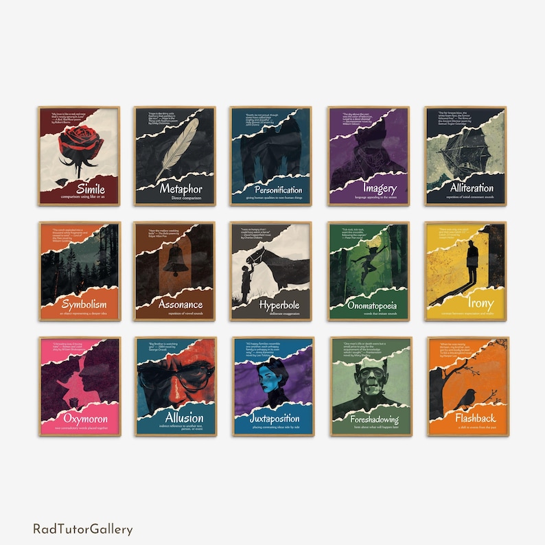Literary Terms, Literary Devices Posters Bundle, Figurative Language ...