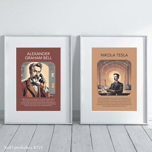 Famous Inventors Posters Set of 10, Popular Scientists Inspirational ...