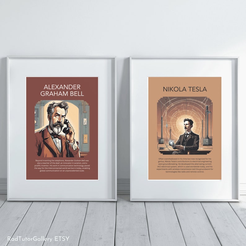 Famous Inventors Posters Set of 10, Popular Scientists Inspirational ...