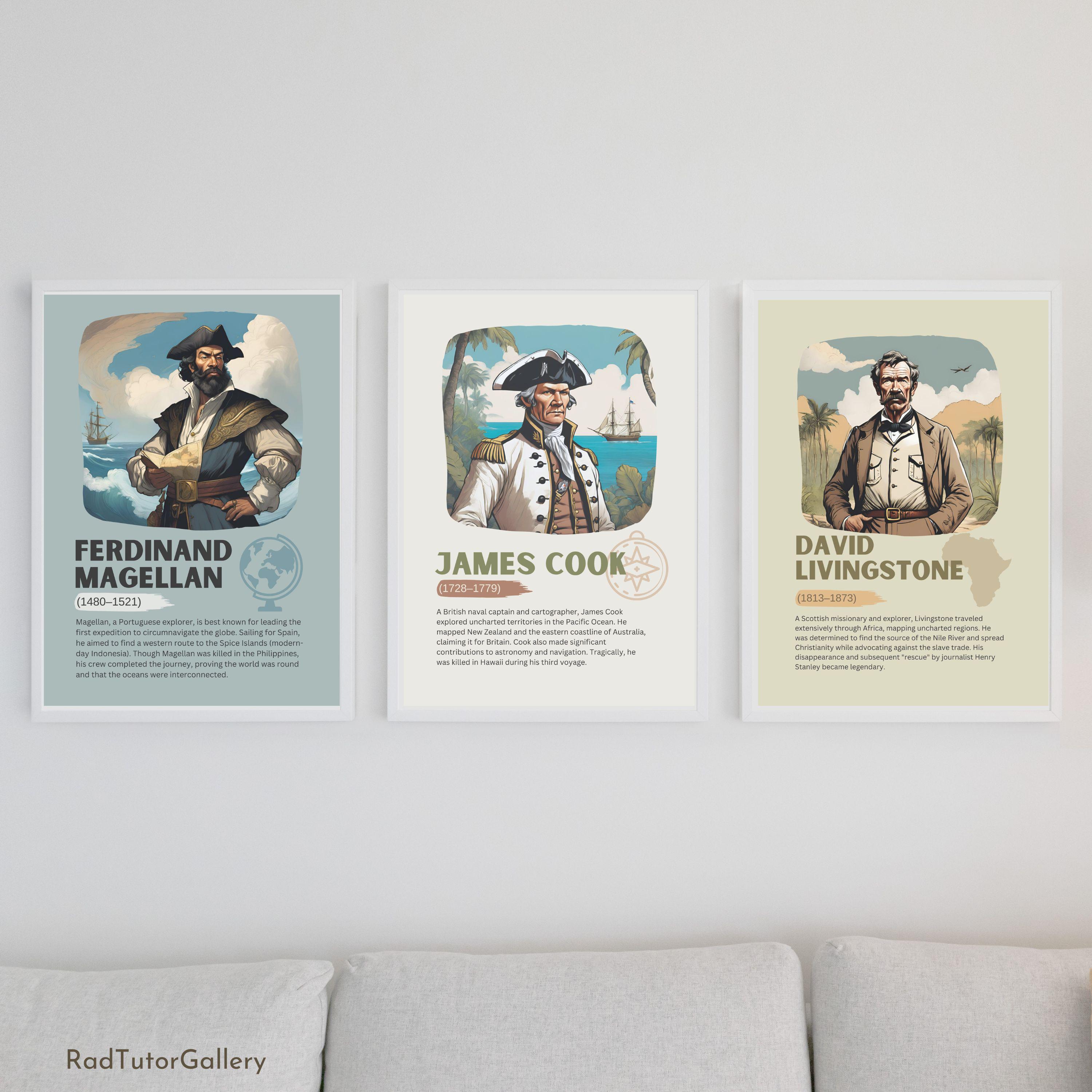 Famous Explorers Posters, World Geography History Classroom Decor for ...