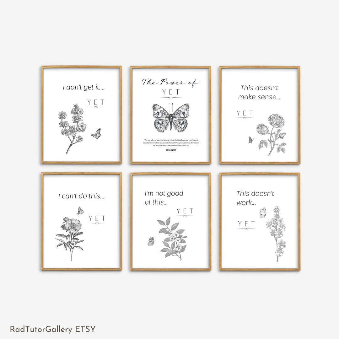 Power of yet Posters Set of 6, Growth Mindset Digital Download ...