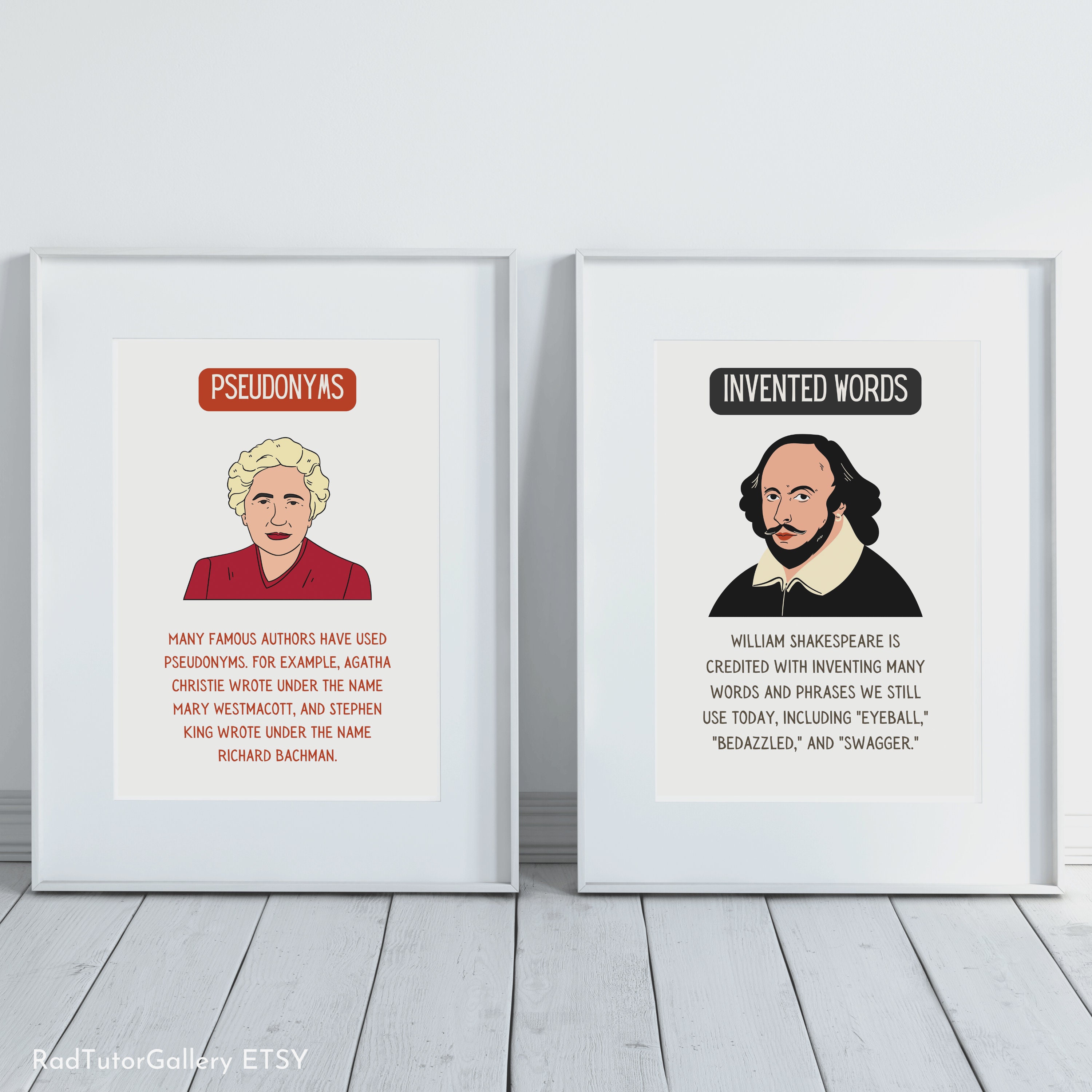 Literary Fun Facts Bulletin Board, Literature Posters, English Teacher ...