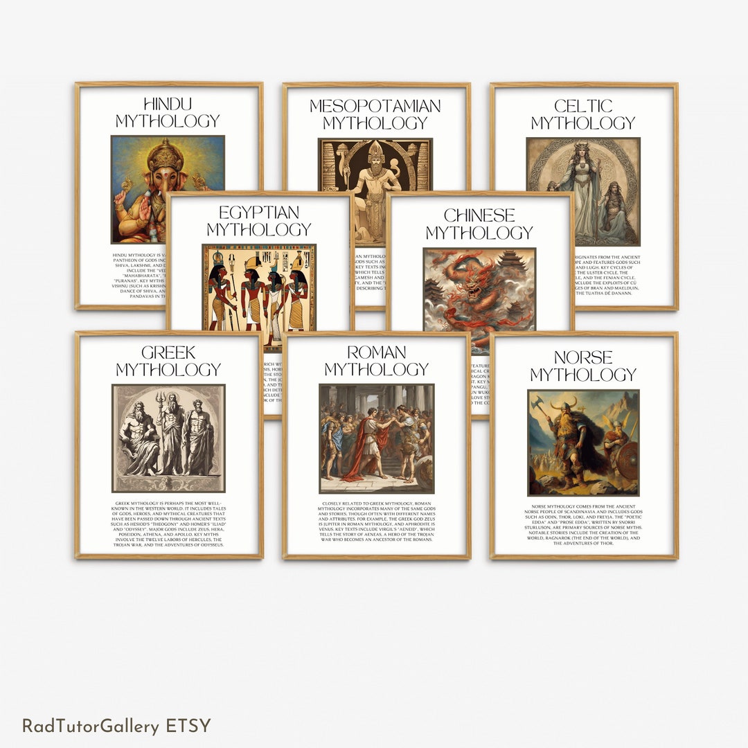 Popular Mythologies Posters, Myths and Legends Gift, Mythology Wall ...