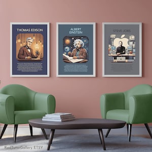 Famous Inventors Posters Set of 10, Popular Scientists Inspirational ...