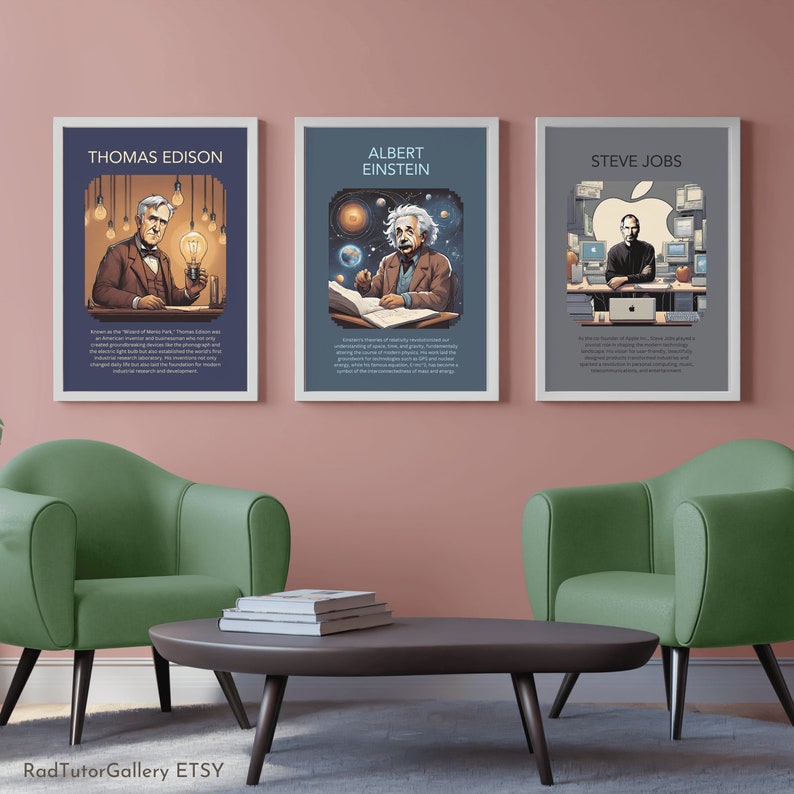 Famous Inventors Posters Set of 10, Popular Scientists Inspirational ...