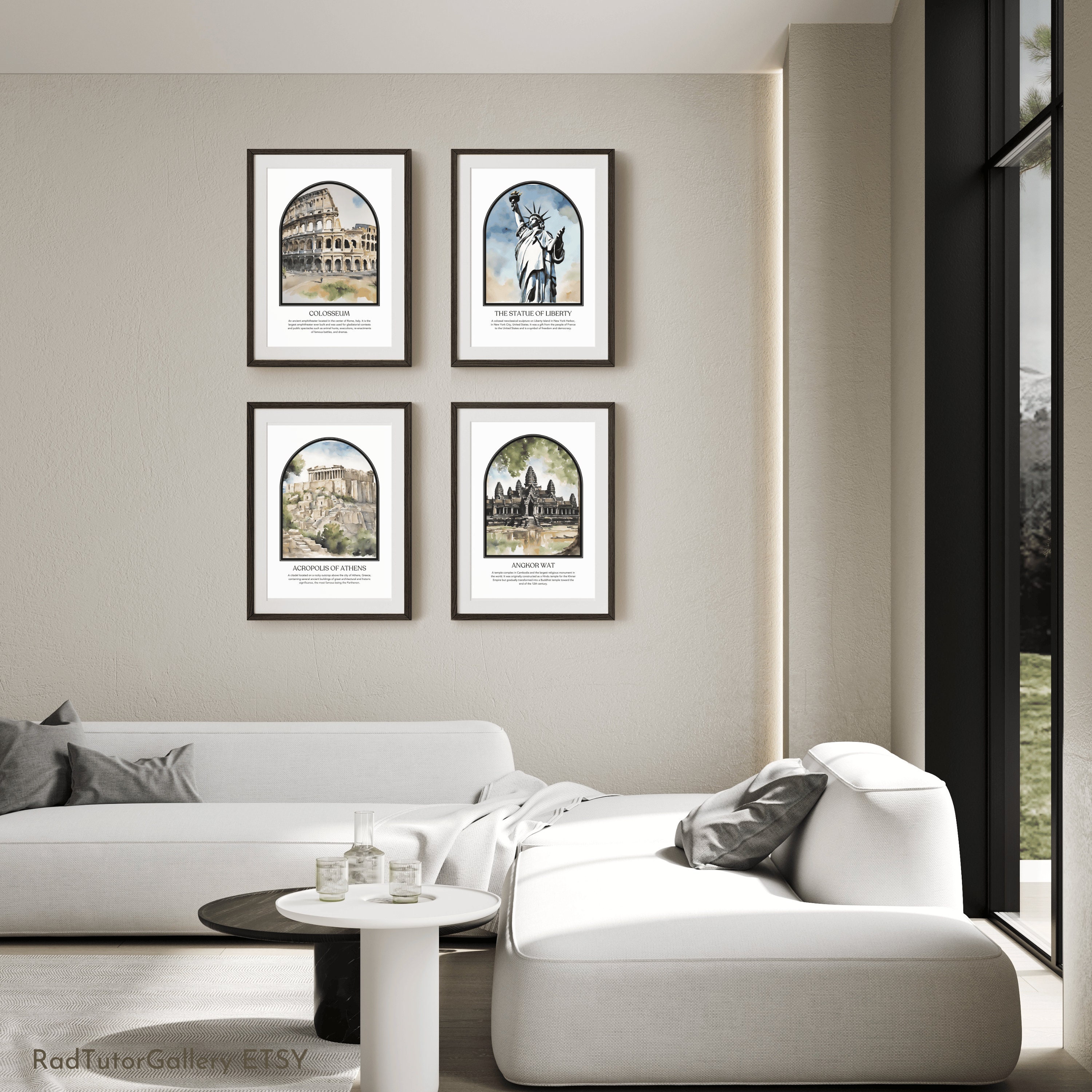 Famous Historical Landmarks Posters, World Geography Classroom Decor ...