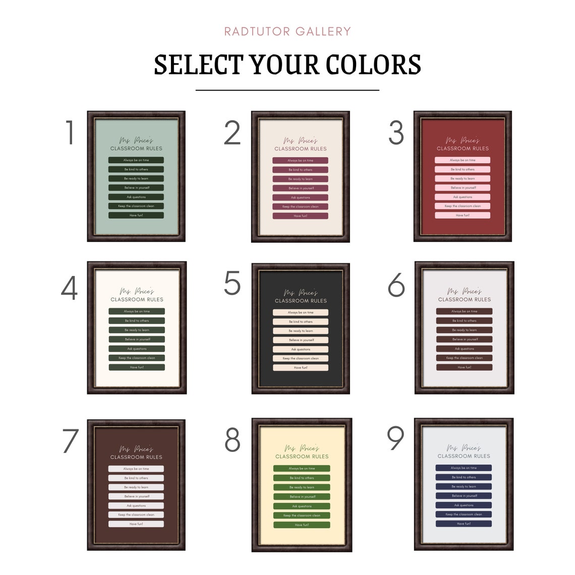 Custom Classroom Rules Minimalist Class Rules Poster - Etsy