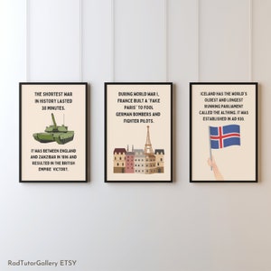 History Fun Facts Posters Set of 10, History Teacher Posters, History ...