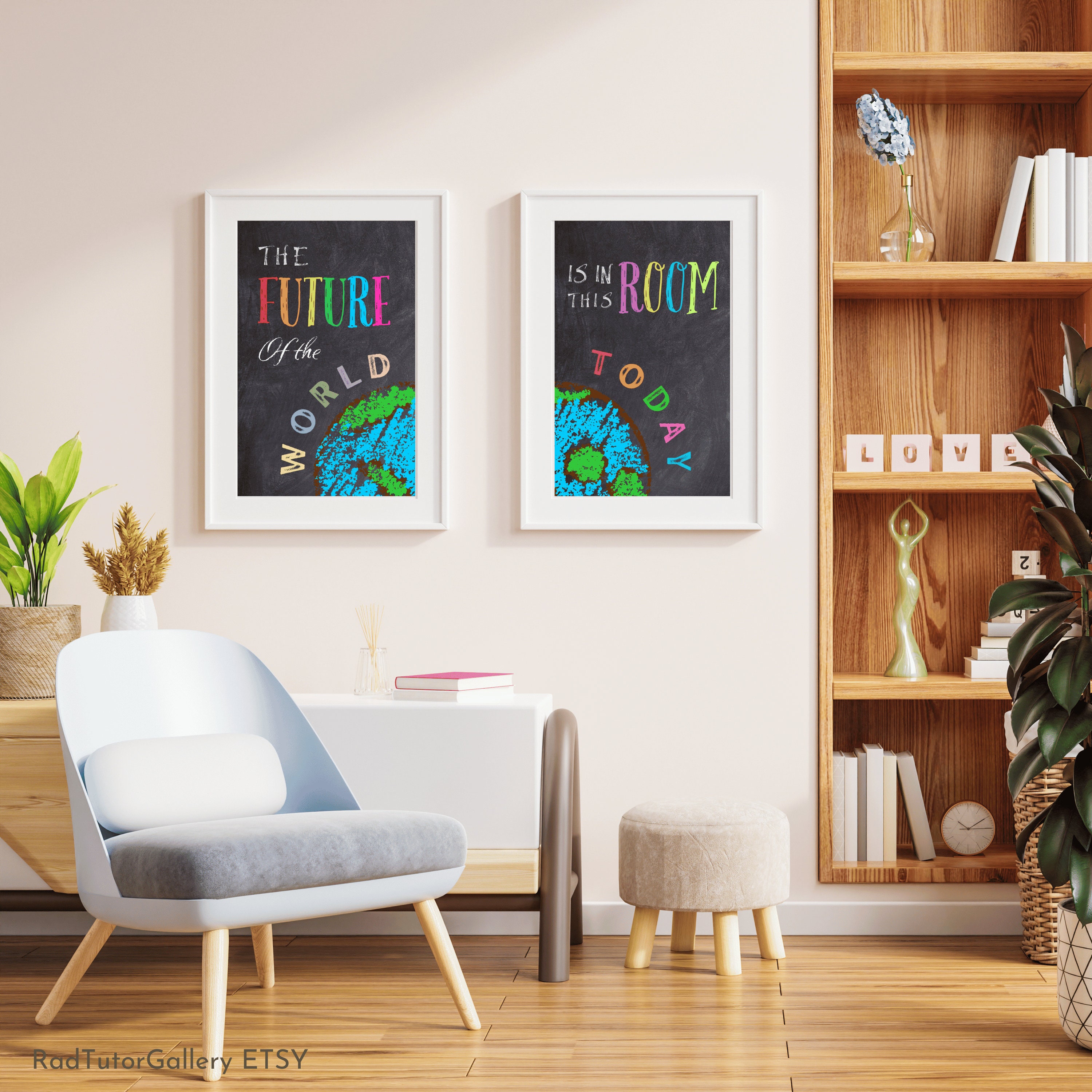The Future of the World Blackboard Wall Art, Trendy Classroom Decor ...