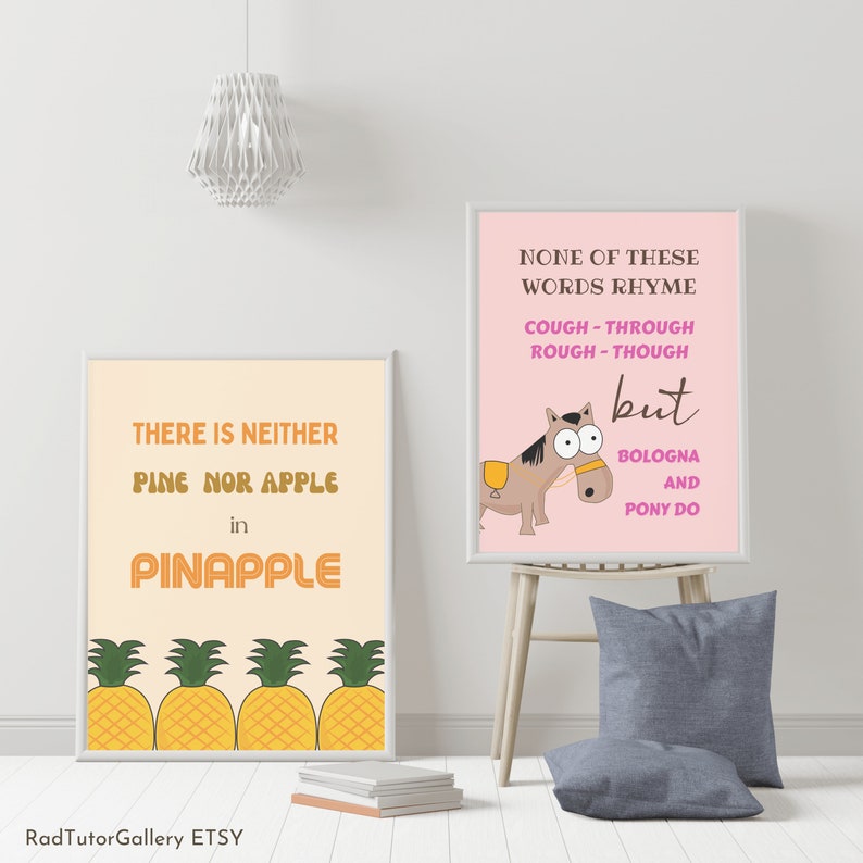 English is Weird Posters Set of 8 Funny English Classroom - Etsy