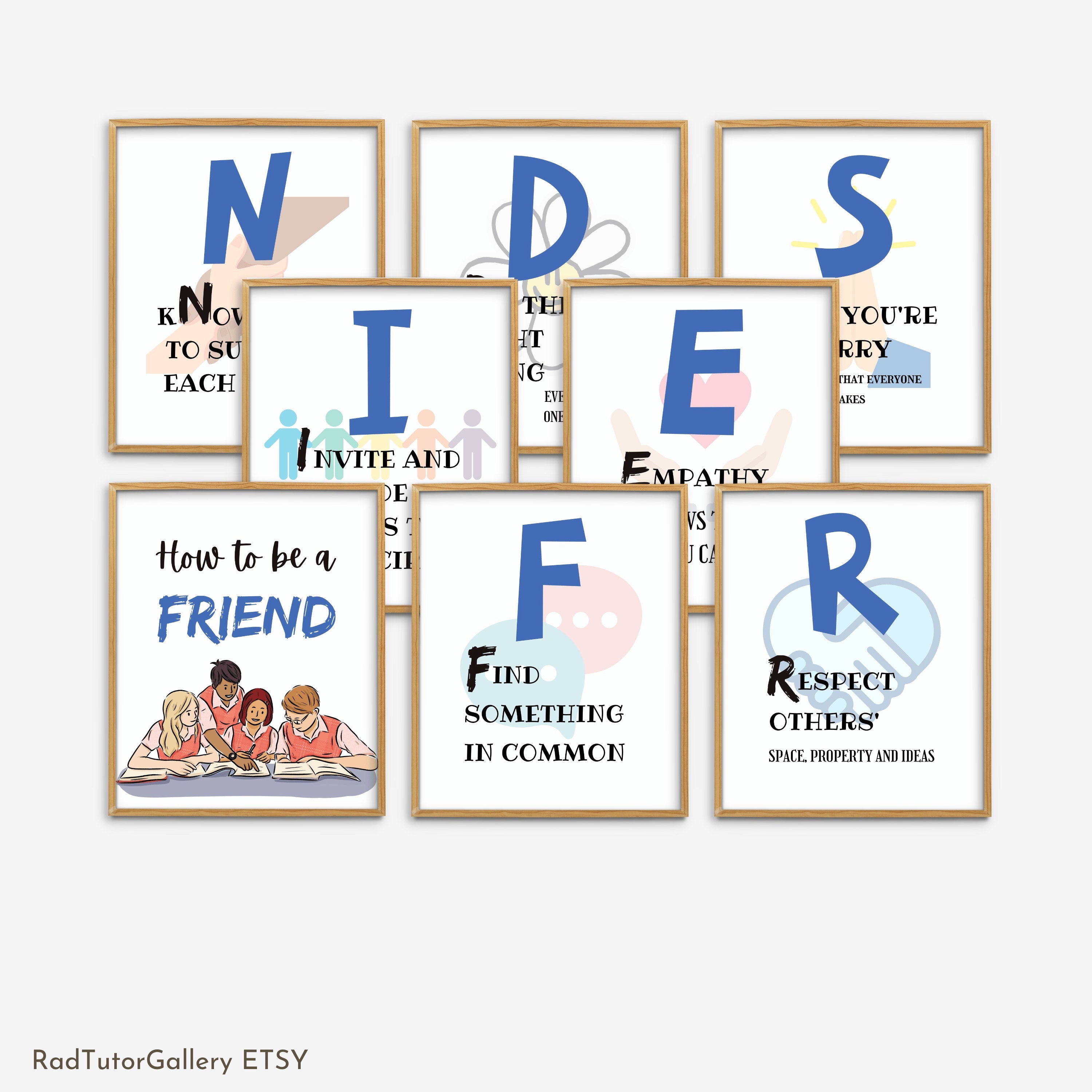 How to Be A Friend Classroom Poster, Modern Classroom Decor, Inclusion ...