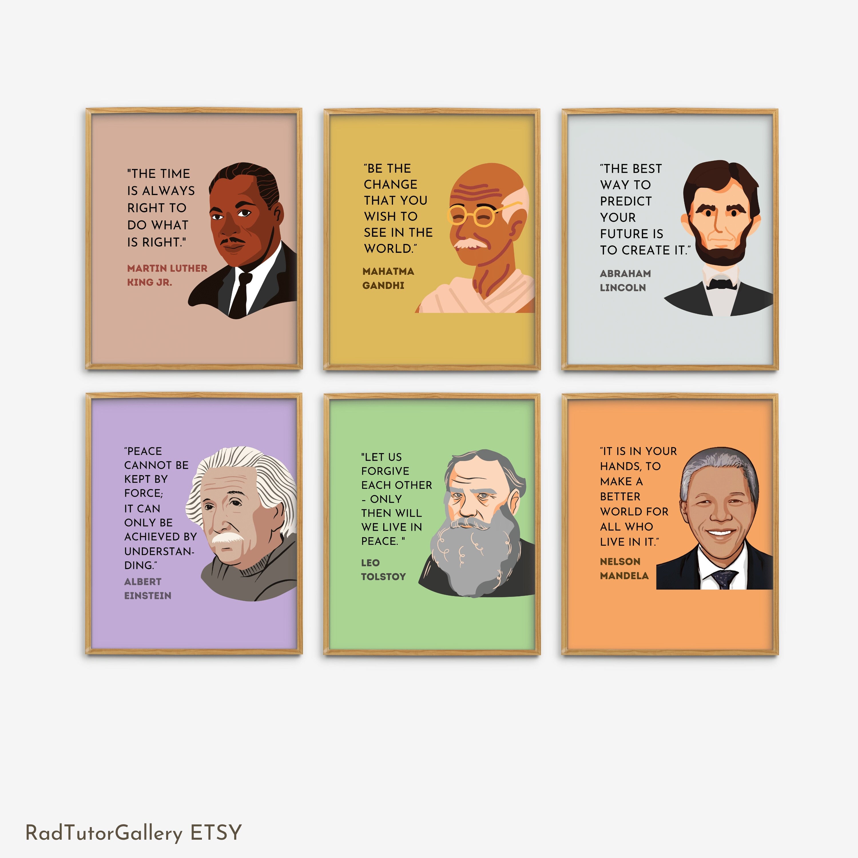 Historical Figures Wall Art, Famous Inspirational Quotes History ...