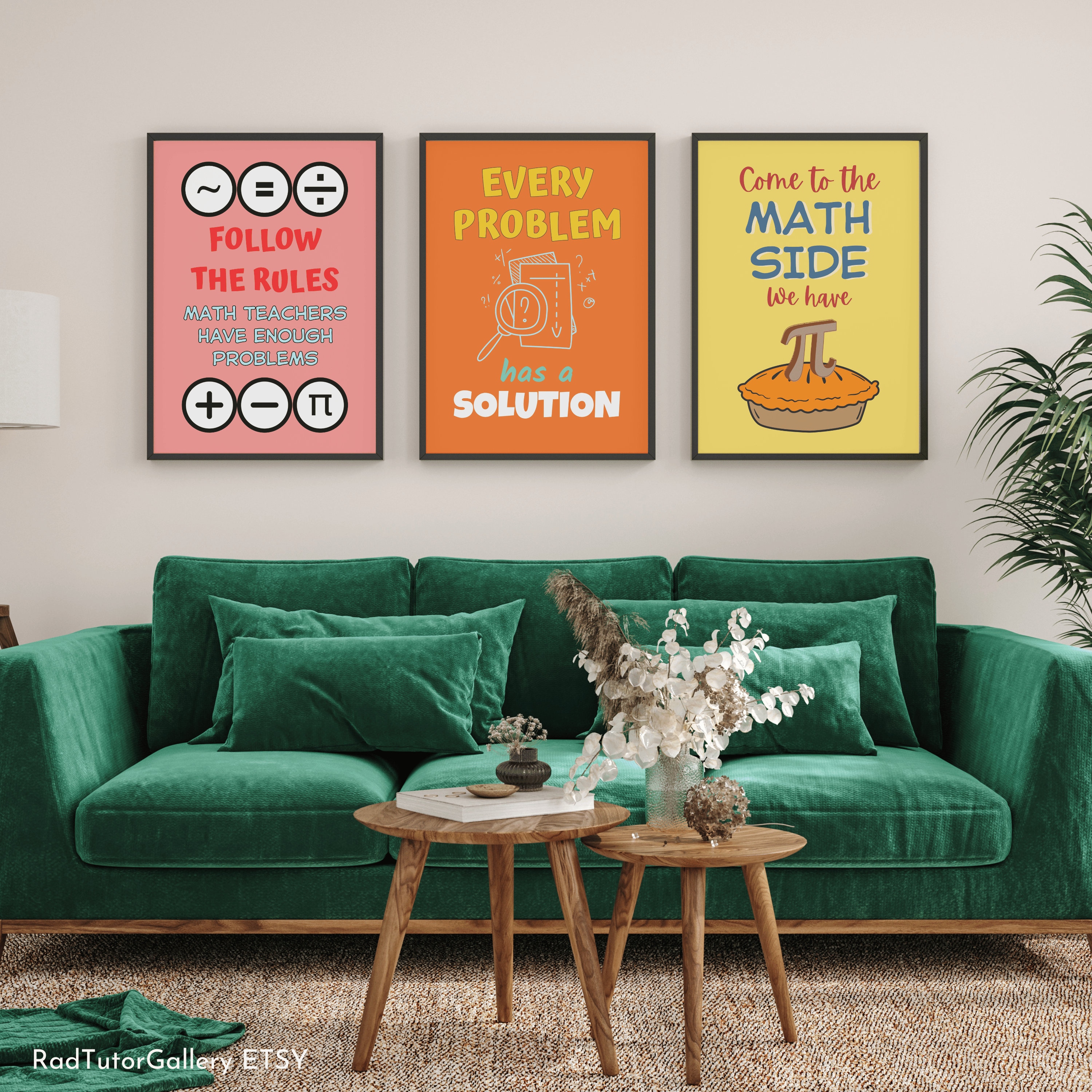 Math Posters Set, Math Trendy Poster, Mathematics Puns Class Posters ...