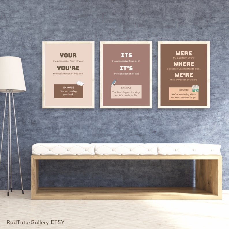 Commonly Confused Words Poster Set of 10, English Classroom Decor ...